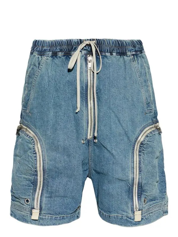Rick Owens Cargo-style Denim Shorts - Blue