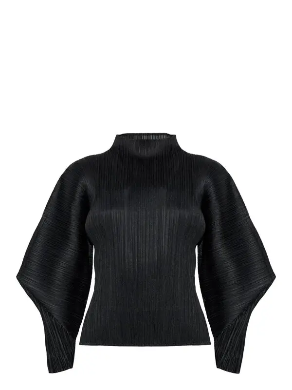 Issey Miyake Pleated Top - Black