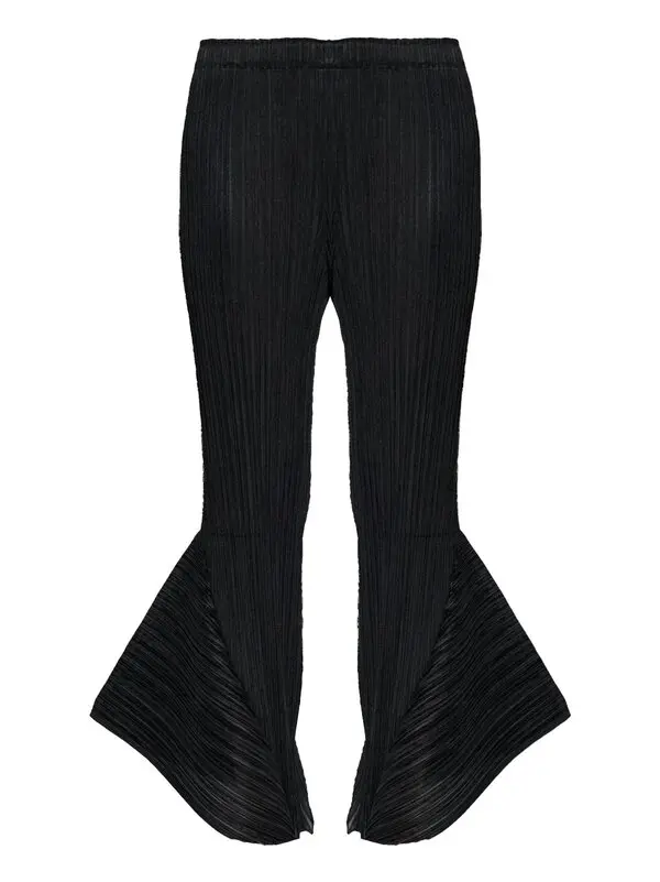 Issey Miyake Pleated Wide-leg Trousers - Black