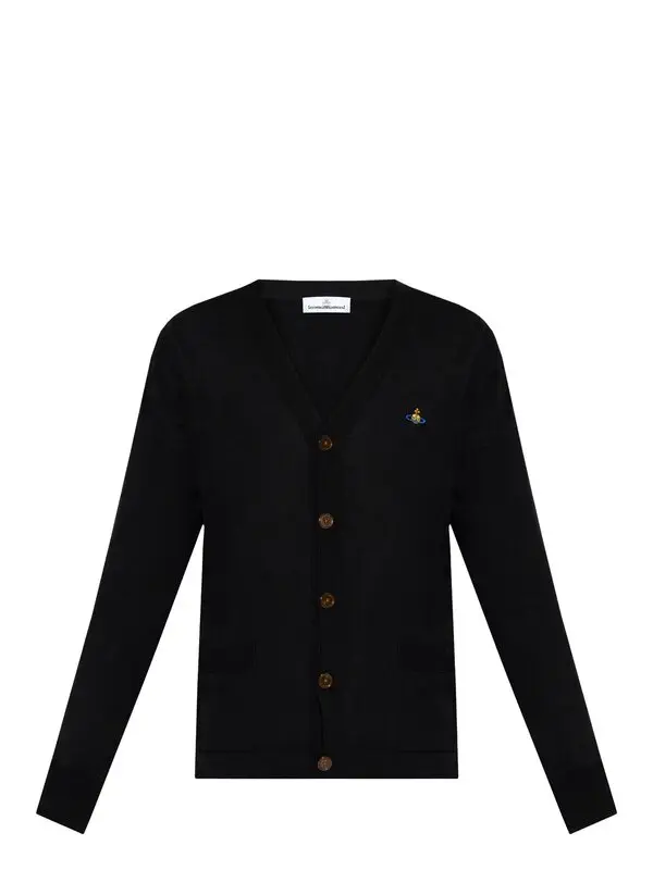 VIVIENNE WESTWOOD Cardigan With Logo Patch - Black