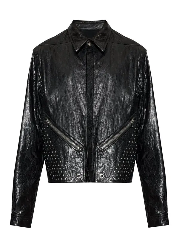 Rick Owens Studded Leather Jacket - Black