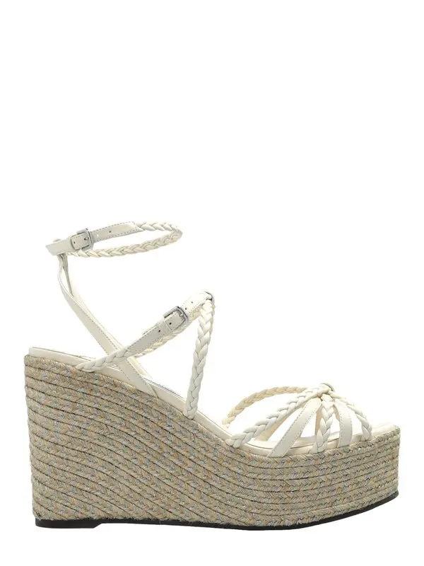JIMMY CHOO Nyra 100 Wedge Sandals - Cream
