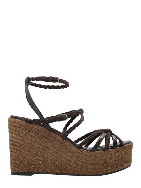 JIMMY CHOO Nyra 100 Wedge Sandals - Brown