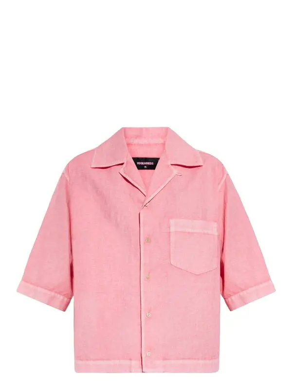 Dsquared2 Linen Short-sleeve Shirt - Pink