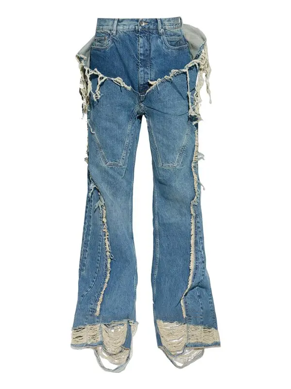 Rick Owens Vintage-effect Bootcut Jeans - Blue