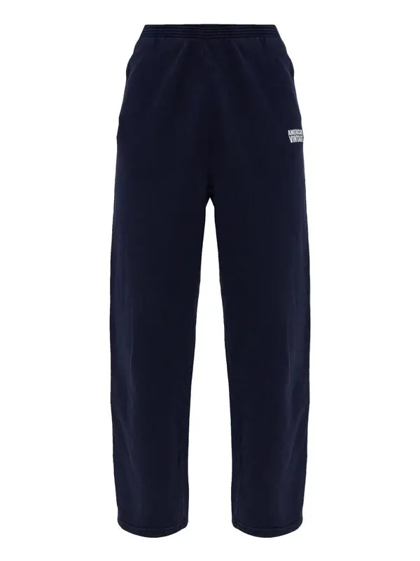 American Vintage Printed Logo Sweatpants - Navy Blue