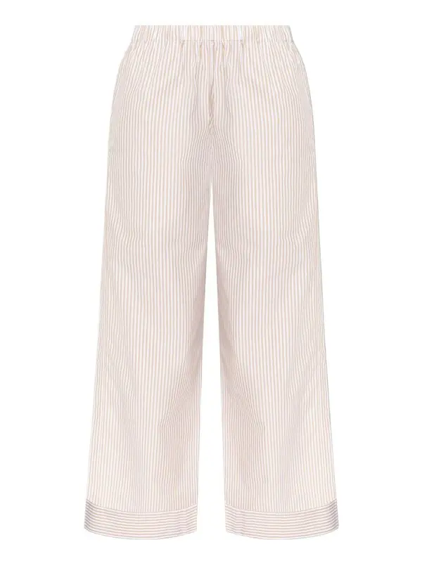 BY MALENE BIRGER Striped Cotton Trousers - White