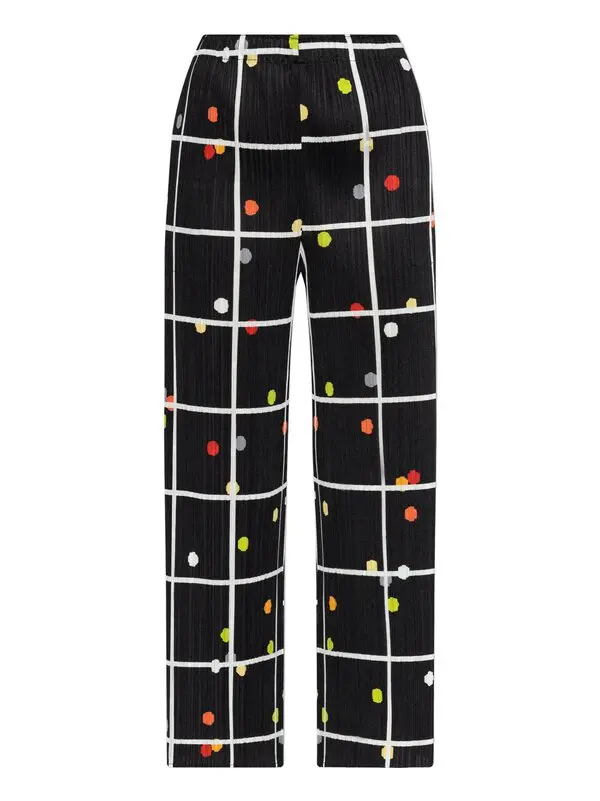 Issey Miyake Pleated Printed Trousers - Black
