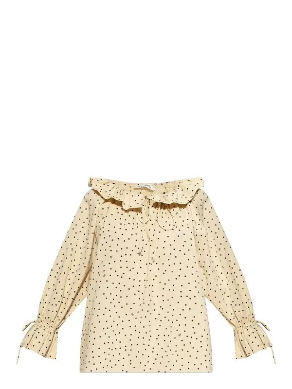 BY MALENE BIRGER Dicte Polka Dot Top - Beige