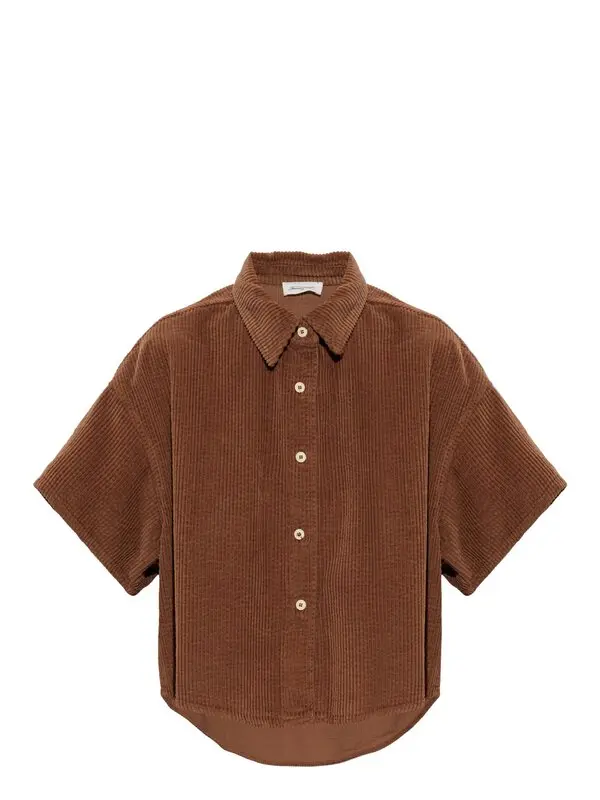 American Vintage Corduroy Boxy Shirt - Brown