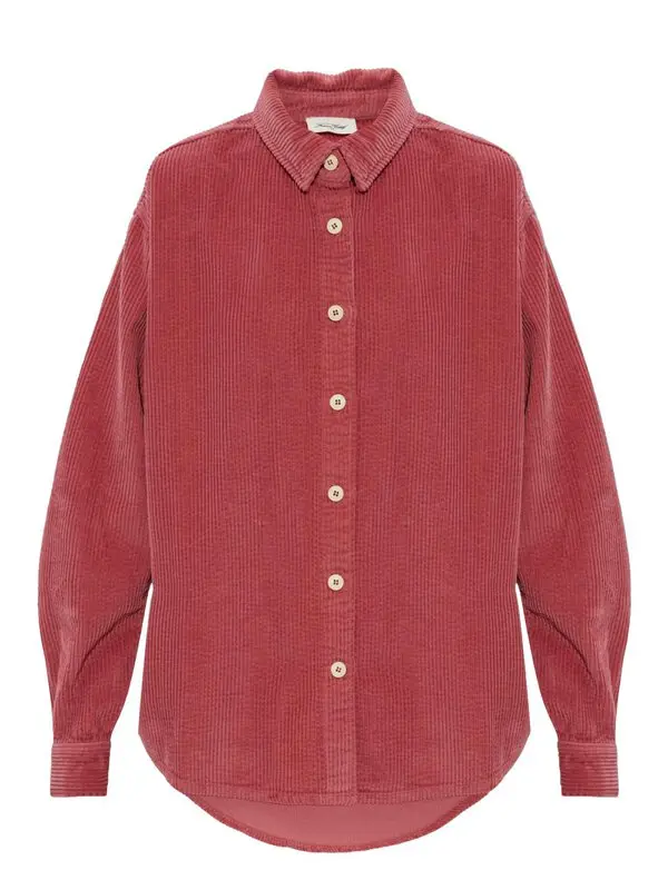 American Vintage Oversized Corduroy Button-down Shirt - Pink