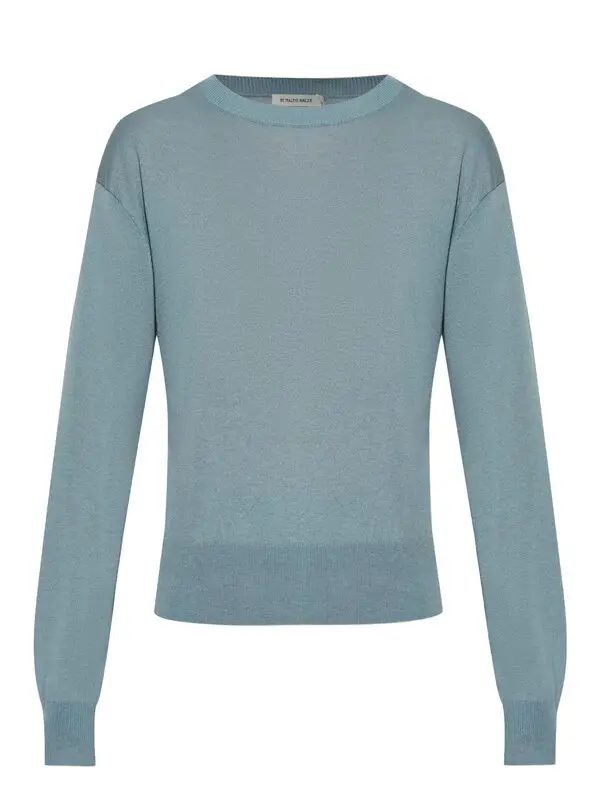 BY MALENE BIRGER Long Sleeve Fine Knit Sweater - Blue