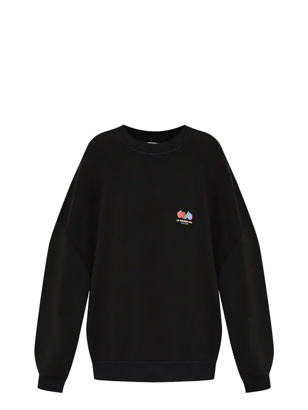 American Vintage Sweatshirt With Print - Black