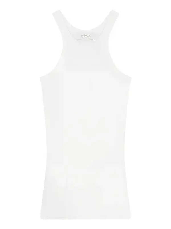 Sportmax Racer-back Silk Top - White