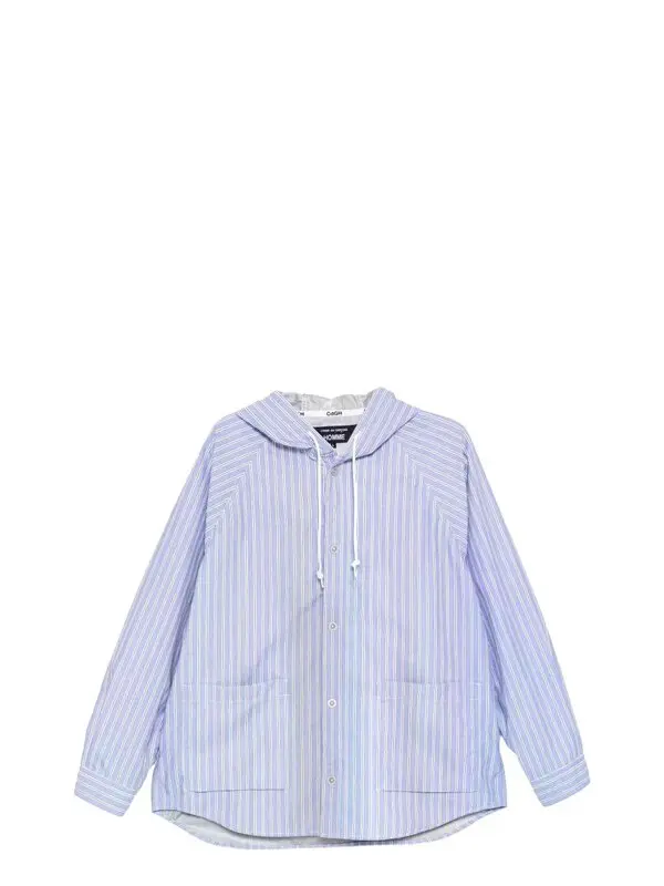 Comme Des Garçons Striped Hoodie - Blue