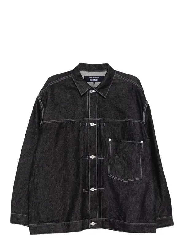 Comme Des Garçons Contrast-stitch Denim Jacket - Black