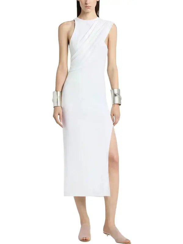 COURREGES Asymmetric Draped Dress - White