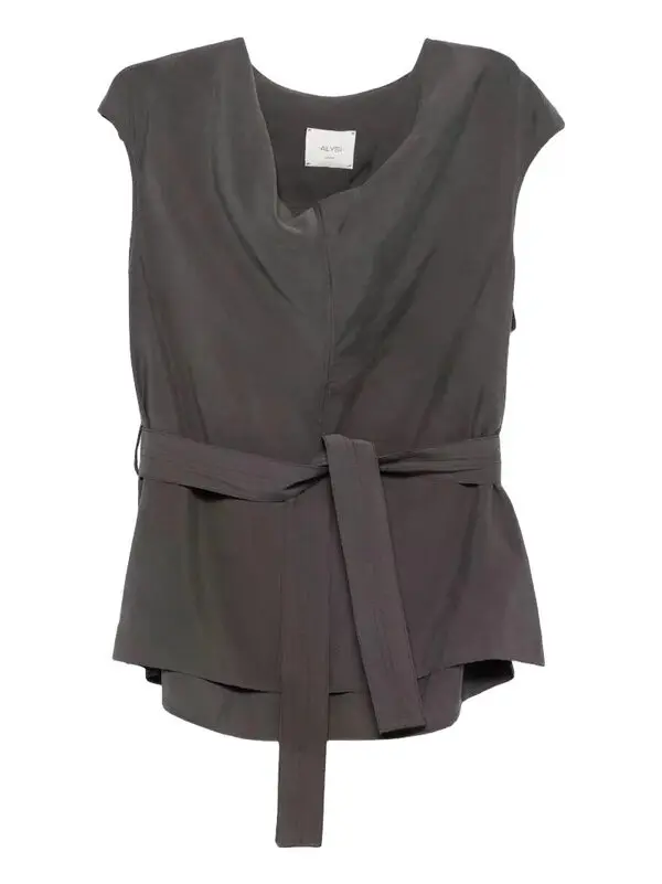 ALYSI Sleeveless Belted Top - Grey