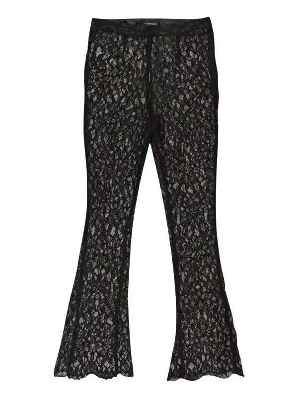 Callipygian Laced Flared Trousers - Black