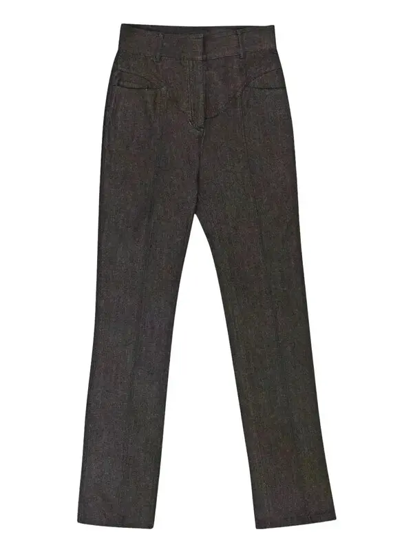 Callipygian Yoke Straight-leg Trousers - Black
