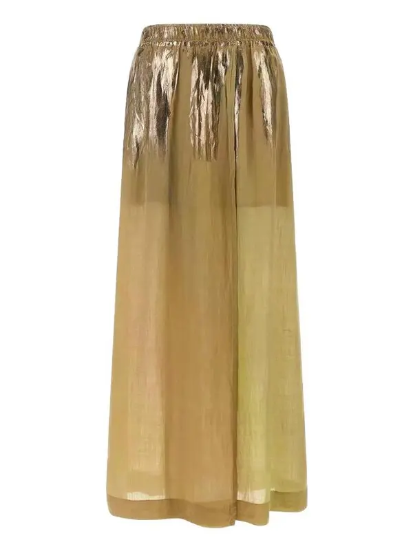 NUDE Laminated Varnish Elastic Midi Skirt - Yellow