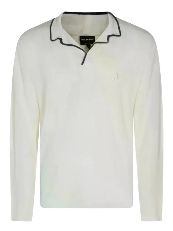 Giorgio Armani Long-sleeved Polo Shirt - White