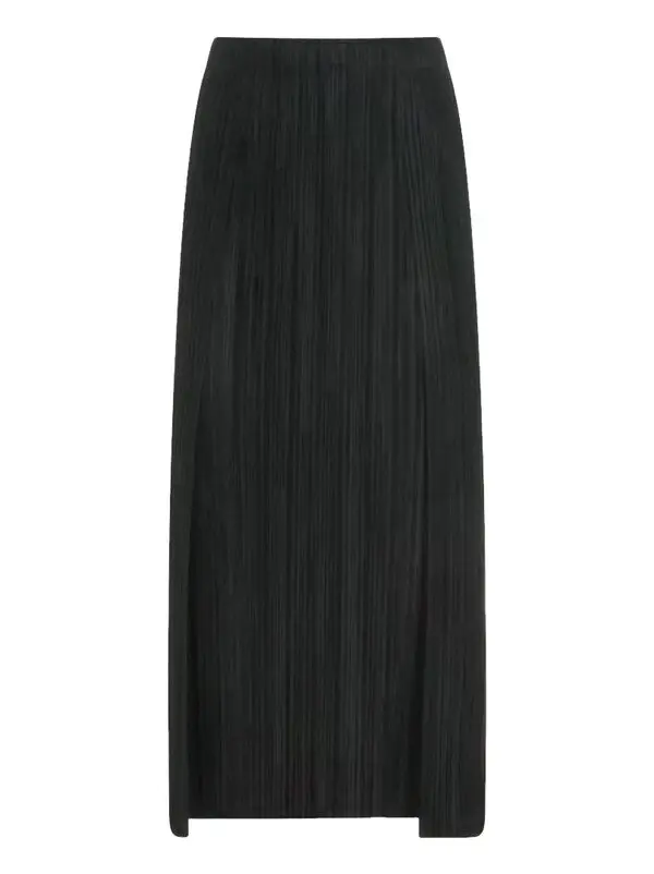 Issey Miyake Pleated Slit Skirt - Black