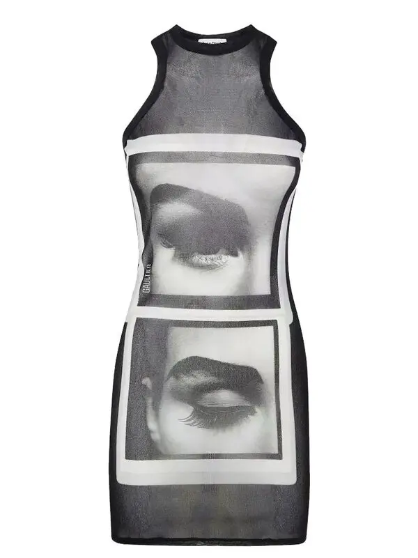 JEAN PAUL GAULTIER Photograph-print Mini Dress - Black