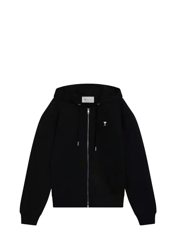 Ami De Coeur Zip-up Hoodie - Black