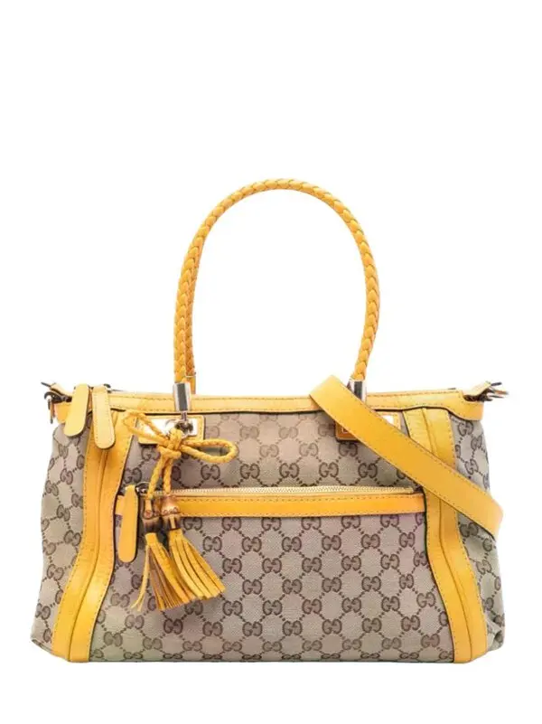Gucci Gg Canvas Bella Satchel - Yellow