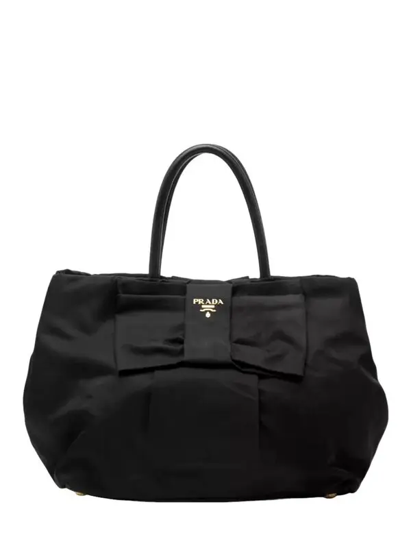 Prada 2010-2025 Tessuto Fiocco Bow Tote Bag - Black