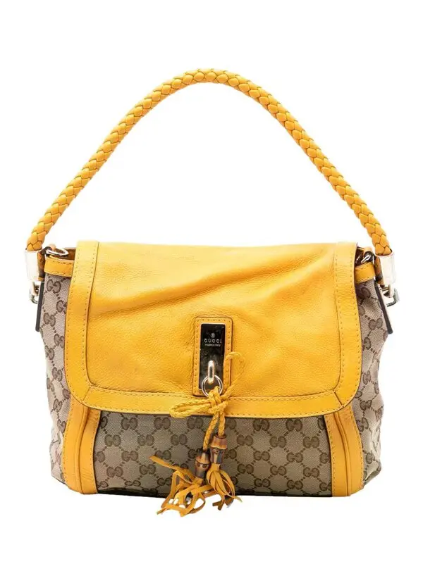Gucci Gg Canvas Bella Flap Satchel - Yellow