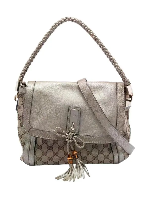 Gucci Gg Canvas Bella Flap Satchel - Gold