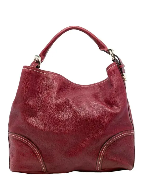 Gucci Large Sissima Trimmed Leather Signoria Hobo Bag - Red
