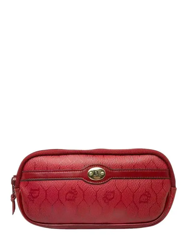 Dior Honeycomb Coated Canvas Pouch - Red