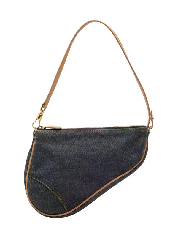 Dior 2001 Mini Denim Saddle Pochette Shoulder Bag - Blue