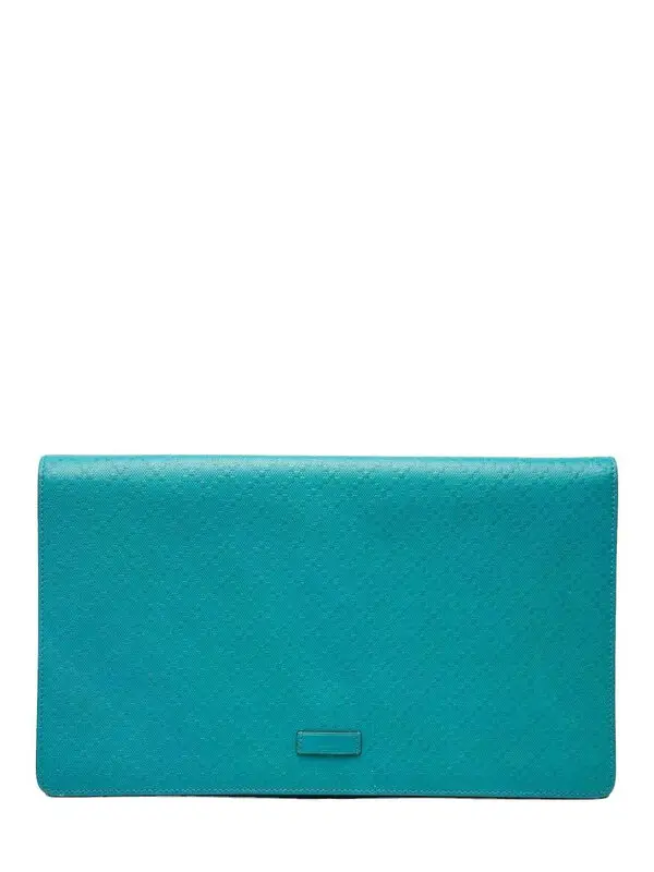 Gucci Diamante Bright Leather Clutch Bag - Blue