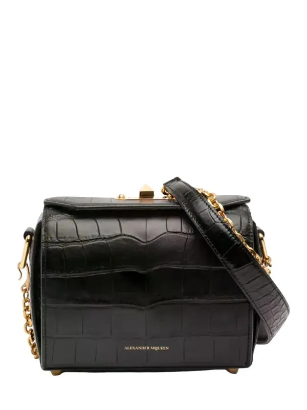 Alexander McQueen Calfskin Box 19 Crossbody Satchel - Black