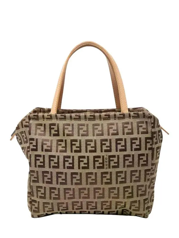 Fendi 2000-2010 Zucchino Canvas Handbag - Brown