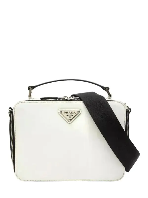 Prada Saffiano Brique Satchel - White