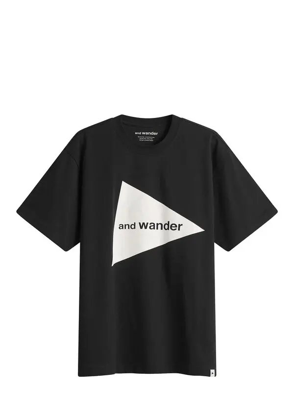 AND WANDER Big Logo T-shirt - Black