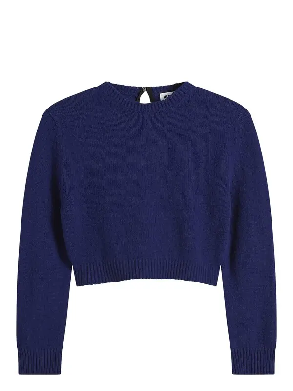 JIL SANDER Crew Neck Jumper In Wool - Ink Blue
