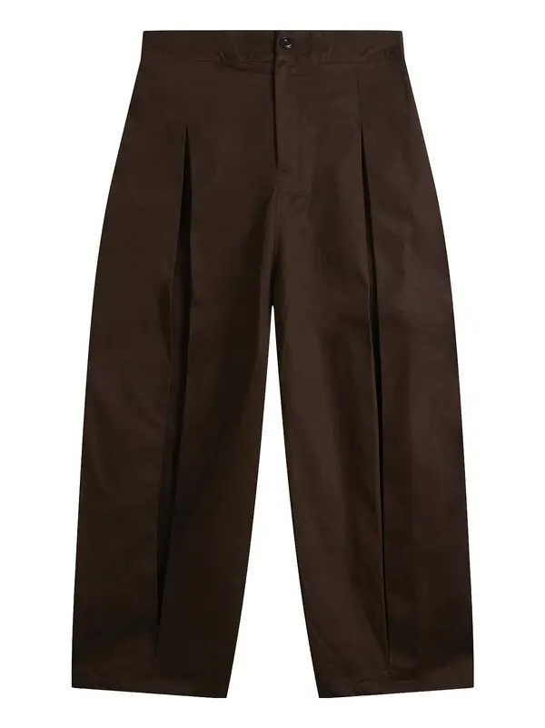 SAGE NATION Box Pleat Trouser - Brown
