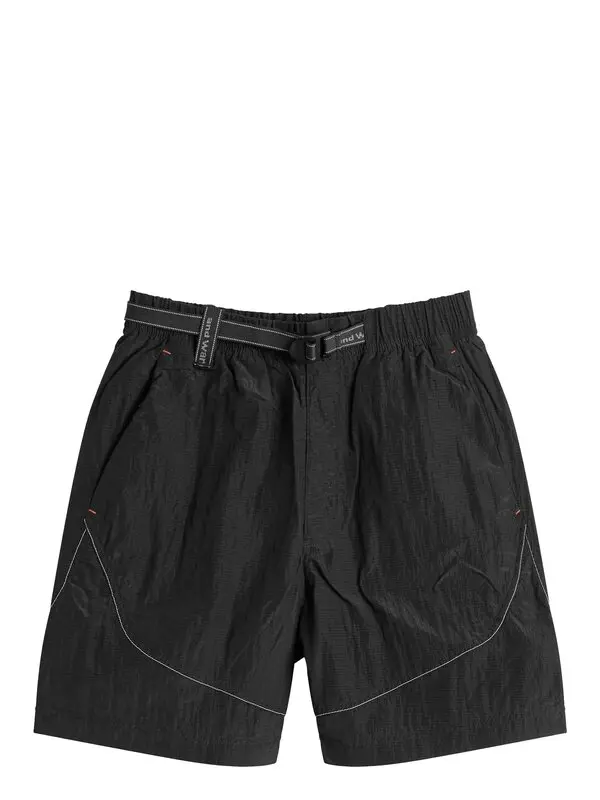 AND WANDER X Roa Ripstop Wind Shorts - Black