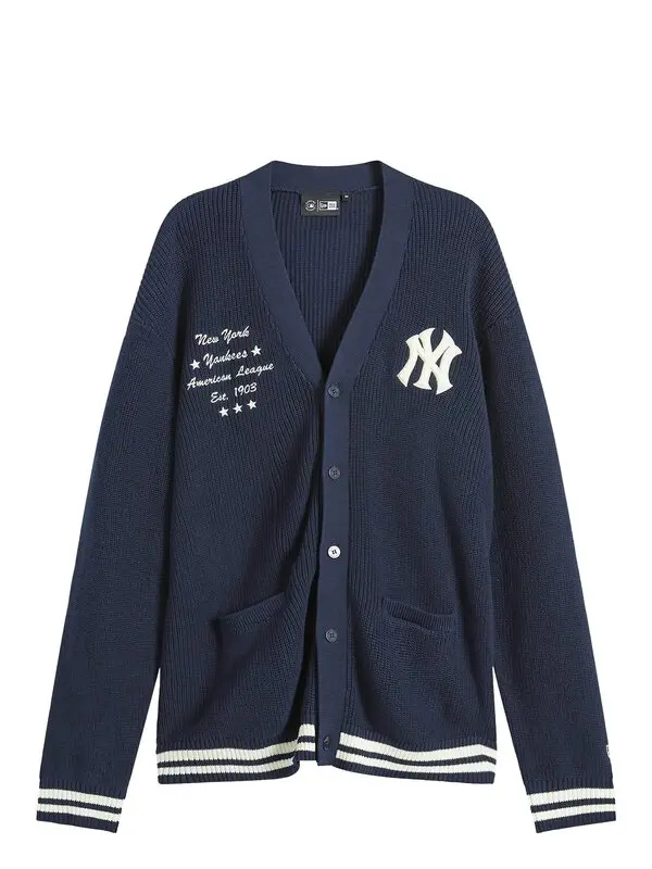 New Era Mlb New York Yankees Script Cardigan - Navy