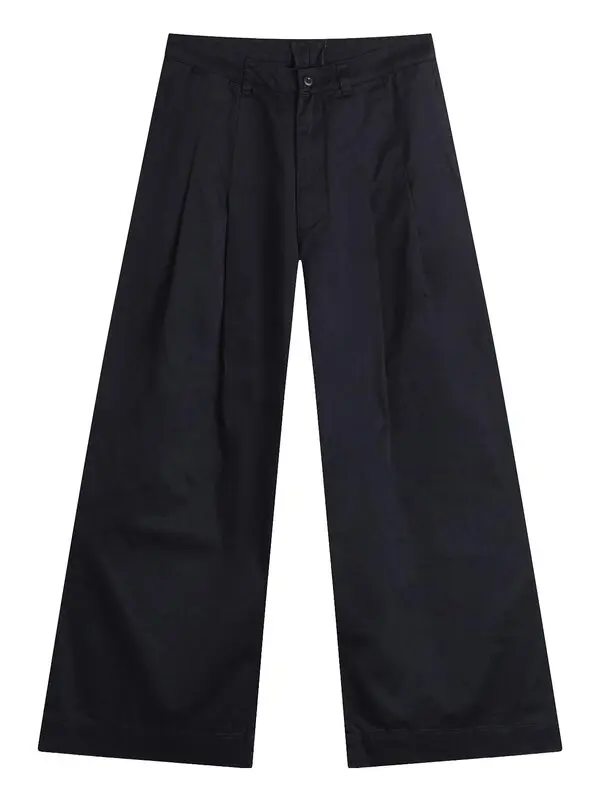 BEAMS Wide Leg Chino Pant - D.navy