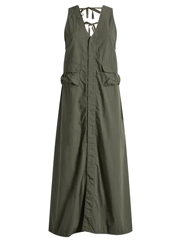 BEAMS Nylon Midi Dress - Olive