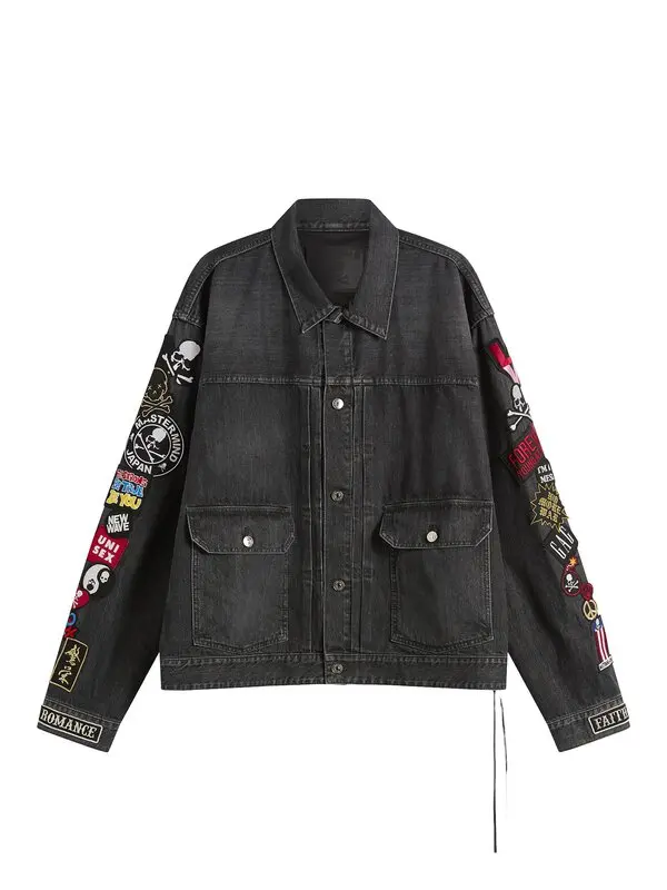 MASTERMIND WORLD Patched Denim Jacket - Black