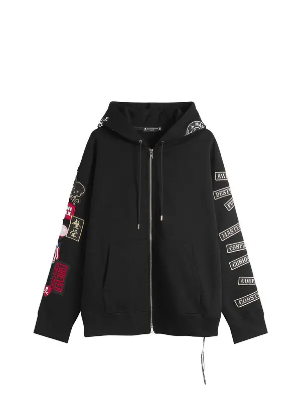 MASTERMIND WORLD Multi Patched Zip-up Hoodie - Black
