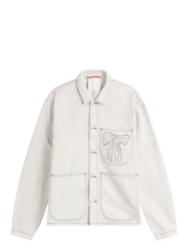 Acne Studios Bow Denim Chore Jacket - White/ecru